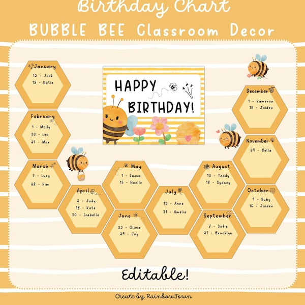 Birthday Chart - Etsy