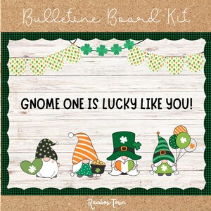 St. Patrick's Day Gnome Bulletin Board Kit Classroom Door - Etsy