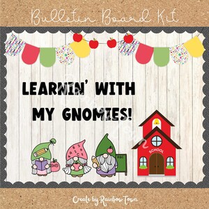 Back to School Bulletin Board Kit Gnome Classroom Decoration Welcome ...