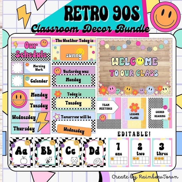 90s Printable Door Decor - Etsy