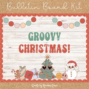 Groovy Christmas Bulletin Board Kit Winter Classroom Decor - Etsy