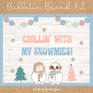 Winter Bulletin Board Groovy Snowman Classroom Decor Printable - Etsy