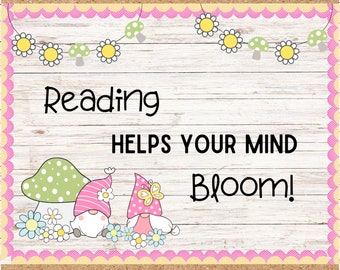 Reading With My Gnomies Bulletin Board - Etsy