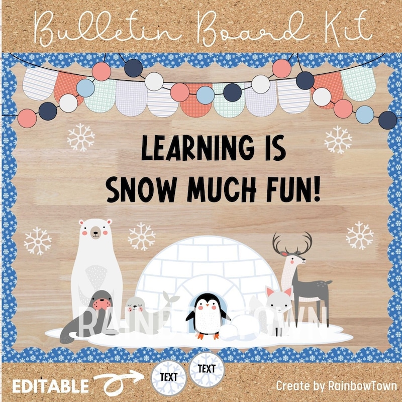 Winter Bulletin Board Kit - Etsy