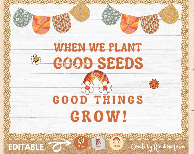 Back to School Bulletin Board GROOVY BOHO Classroom Decor - Etsy