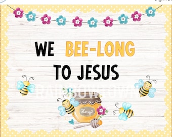 NEW We BEE Long to Jesus Christian Bulletin Board Set Christian ...
