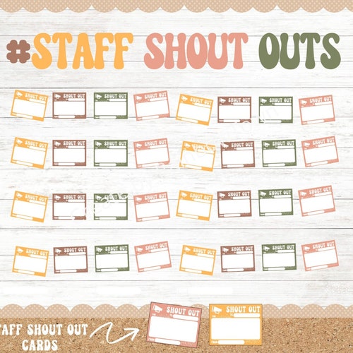 Staff Shout Outs Bulletin Board Wall Letters Shout Out Card - Etsy