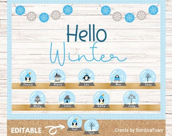 Hello Winter Bulletin Board - Etsy