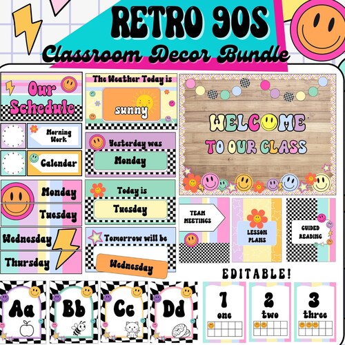 Retro Classroom Decor Bundle - Etsy