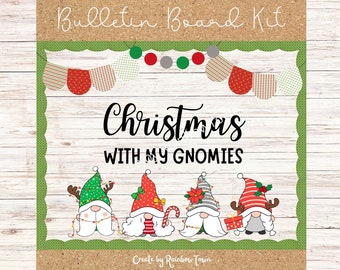 Christmas Bulletin Board Kit Gnomes Classroom Door Decor Printable - Etsy