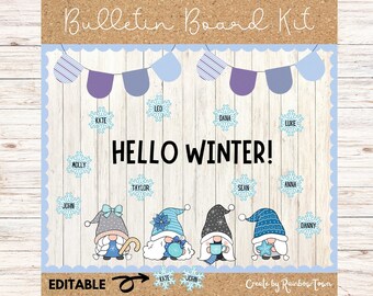 Winter Bulletin Board Kit Snow Gnome Classroom Decor Printables ...