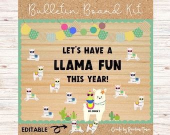 Back to School Bulletin Board Ideas Kits, Cactus Classroom Decor, Llama ...