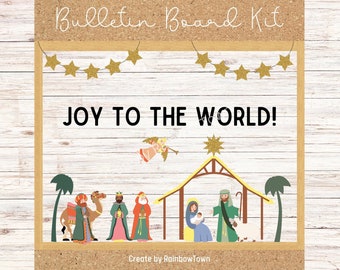 Nativity Scene Bulletin Board Kit Christmas Christian Classroom Decor ...