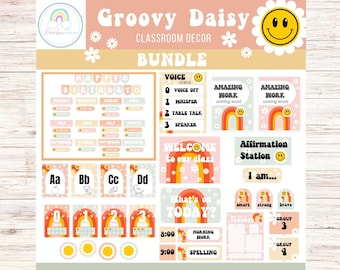 Groovy Retro Theme: Poster Bundle Printable Classroom Decor - Etsy