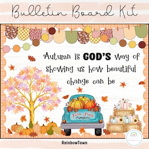 Fall Bulletin Board Kit Christian Classroom Decor Chruch Autumn Decor ...