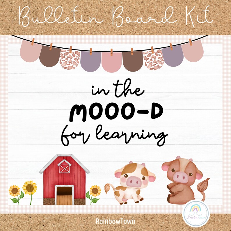 Farm Animals Bulletin Board Kit: Back to School Classroom Decor ...