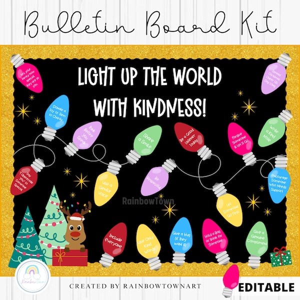 Christmas Lights Bulletin Board - Etsy