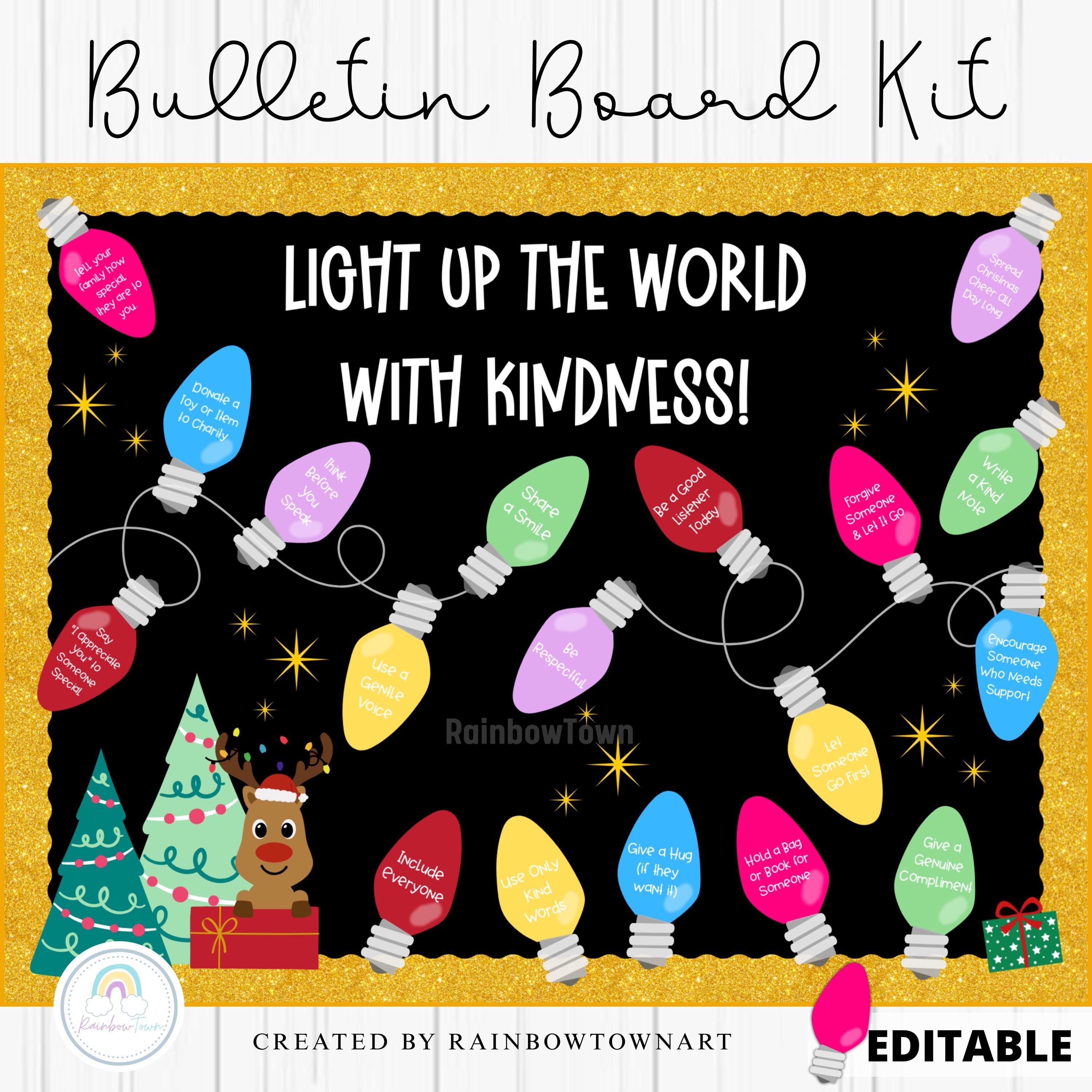 Christmas Bulletin Board Holiday Kindness Classroom Door Decor ...