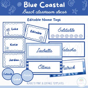 Blue Coastal Classroom Decor Bundle Beach Theme Printable Kit - Etsy