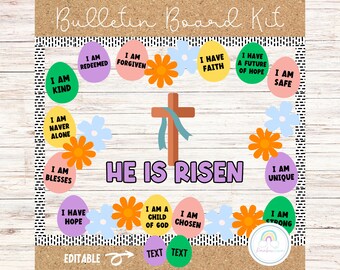 He is Risen Easter Spring Classroom Bulletin Board Kit - Etsy