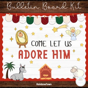 Nativity Scene Bulletin Board Christmas Classroom Decor Chruch ...