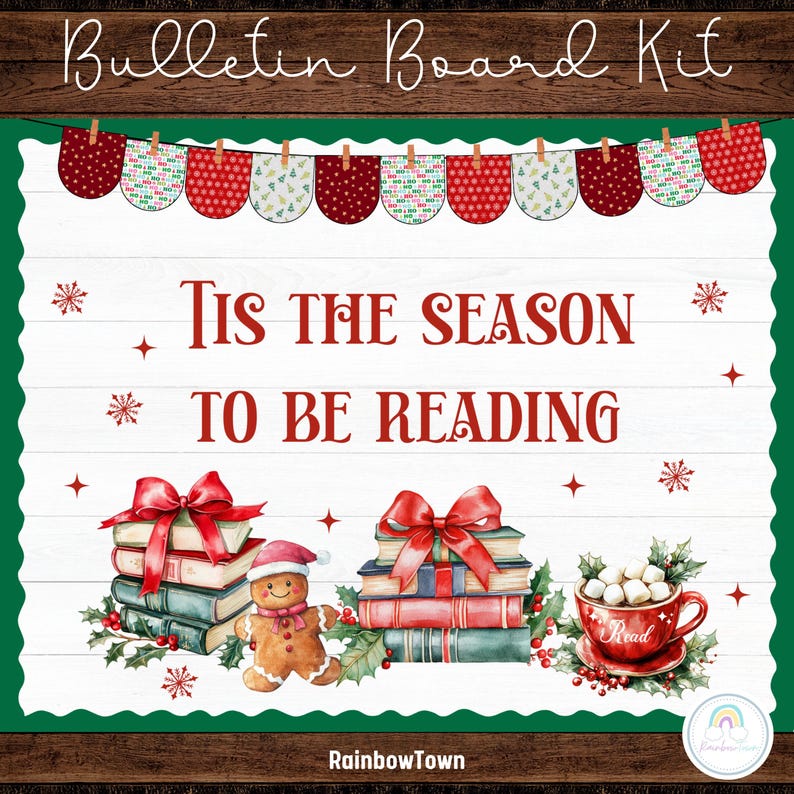 Christmas Bulletin Board Kit Holiday Library Decor Winter Classroom ...