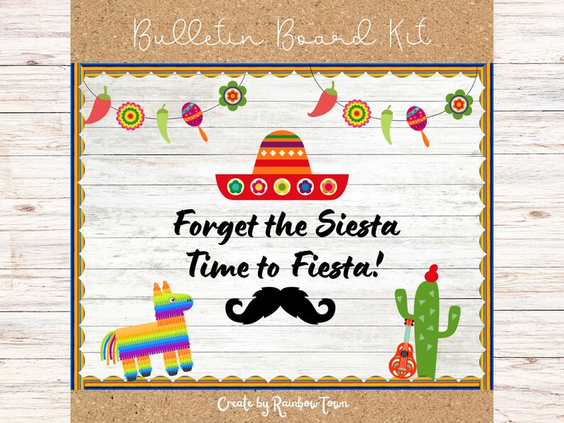 Fiesta Cinco De Mayo Bulletin Board Tropical Classroom Door Decoration ...