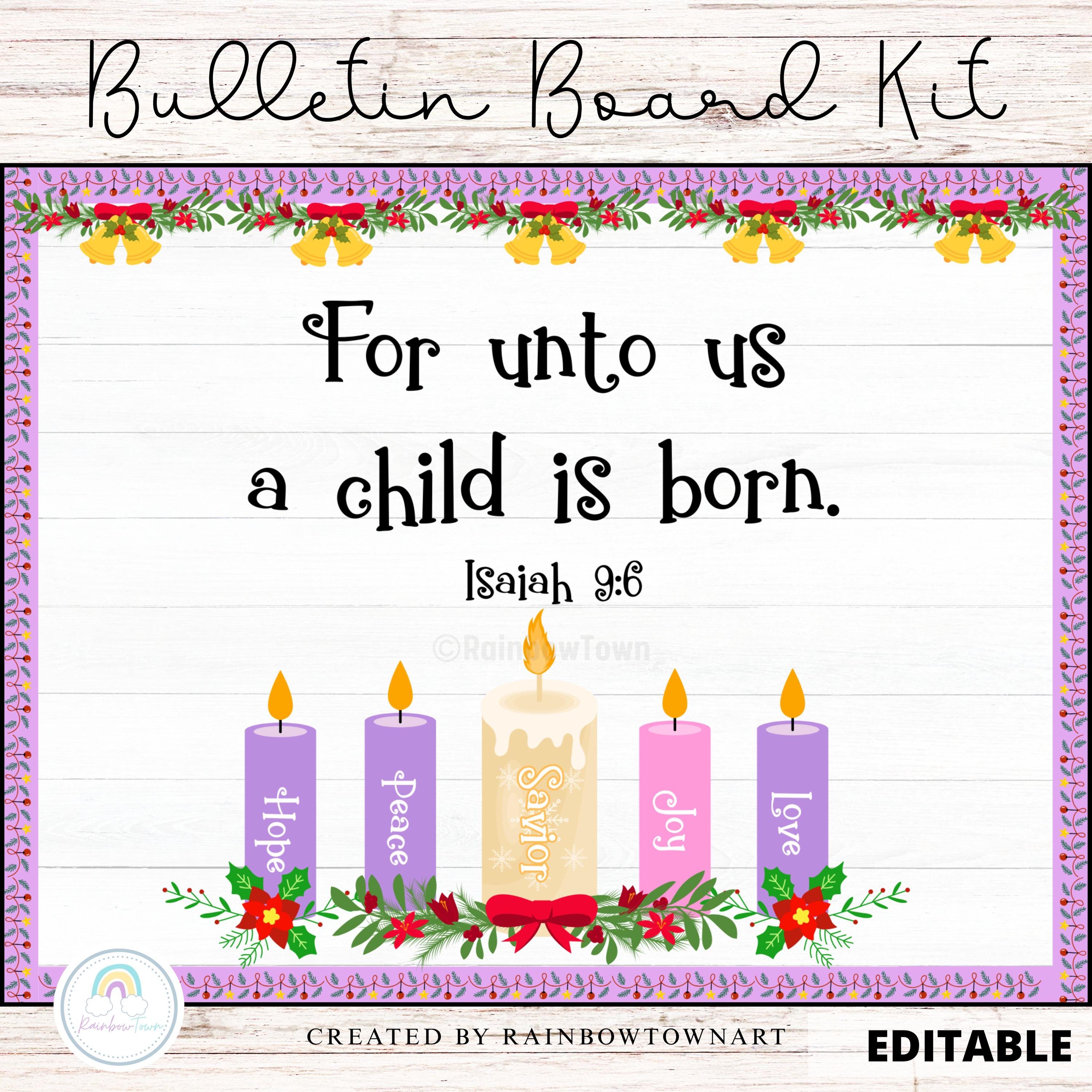 Christmas Bulletin Board Kit Christian Advent Classroom Decorations ...