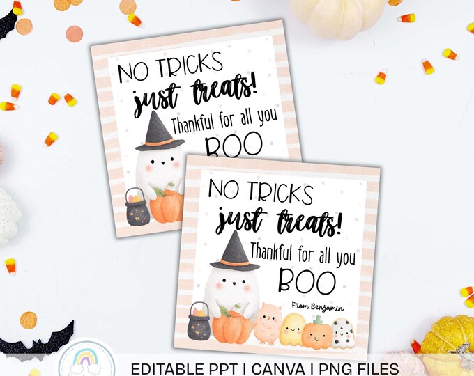 Printable Halloween Thank You Tags - Etsy
