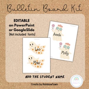 Retro Halloween Bulletin Board Kit or Door Decor | Cute Ghost Classroom ...