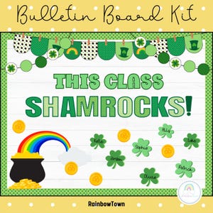 St. Patrick's Day Bulletin Board Door Decor Kit March Classroom Decor ...