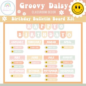 Groovy Birthday Bulletin Board Birthday Display Classroom Decor ...