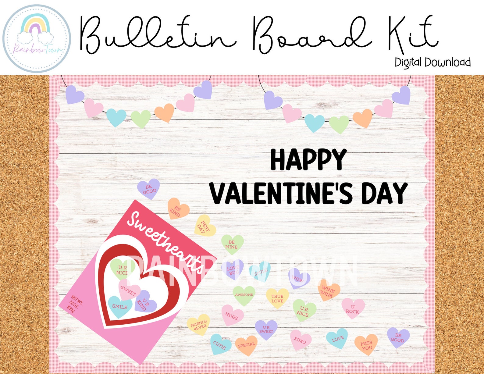 Valentines Day Bulletin Board Sweethearts Kindness Classroom Decor ...