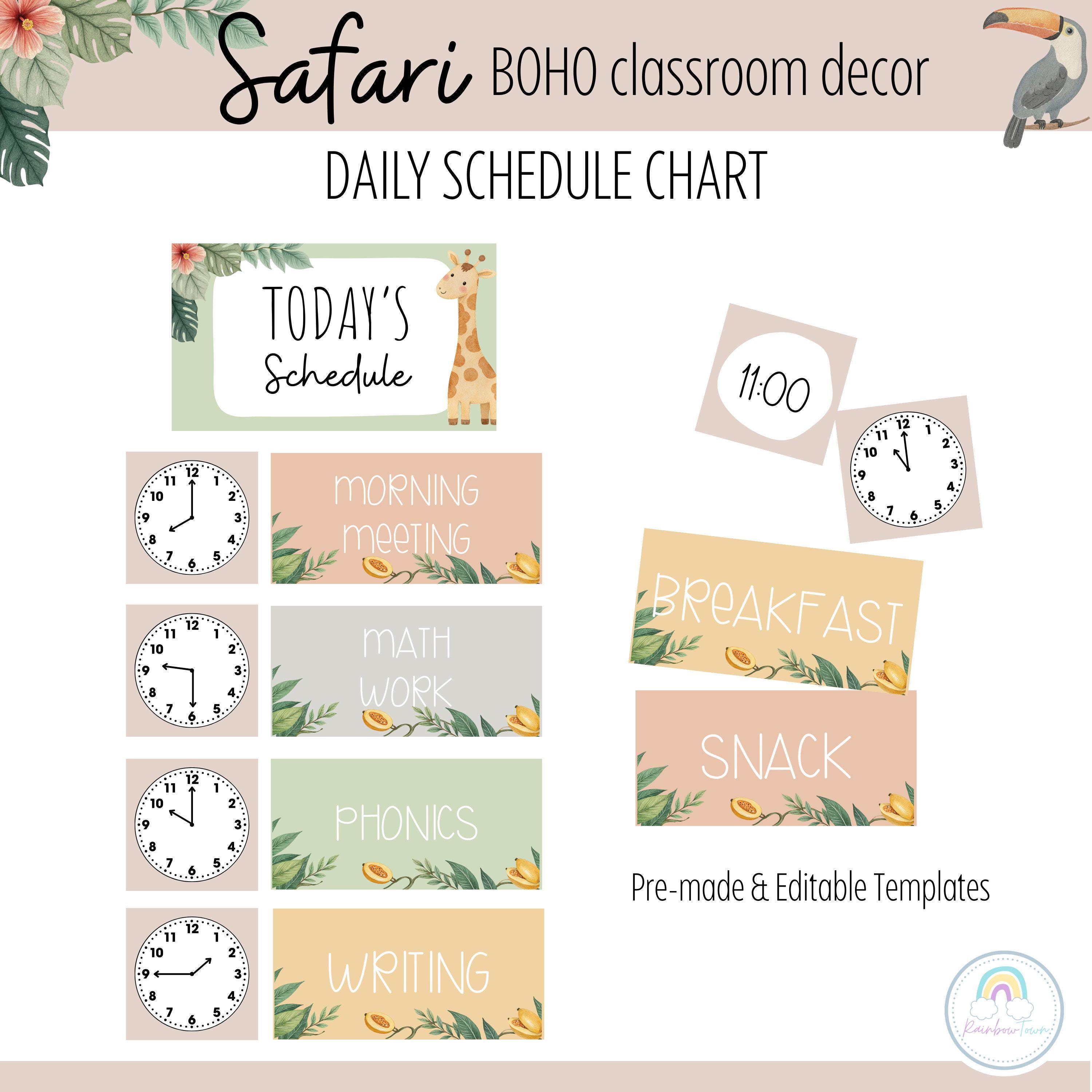 Safari Classroom Decor Bundle Boho Jungle Theme Decorations Printable ...