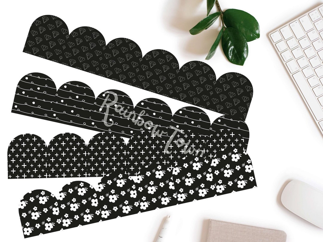 Black and White Bulletin Board Borders Kit Classroom Decor Vol.1 - Etsy