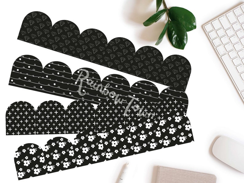 Black and White Bulletin Board Borders Kit Classroom Decor - Etsy