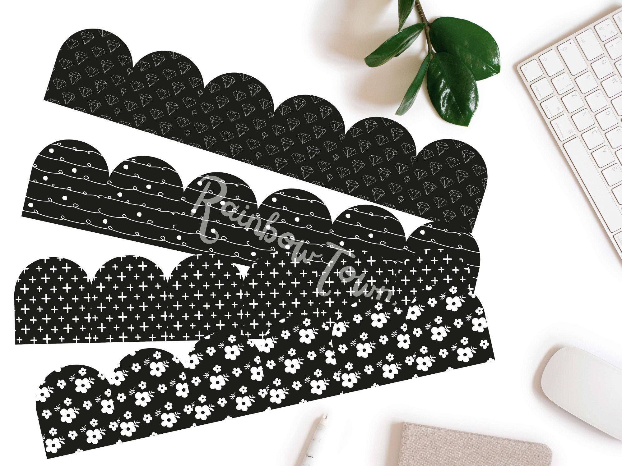 Black and White Bulletin Board Borders Kit Classroom Decor - Etsy