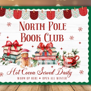 Christmas Reading Bulletin Board Holiday Library Decor Winter Classroom ...