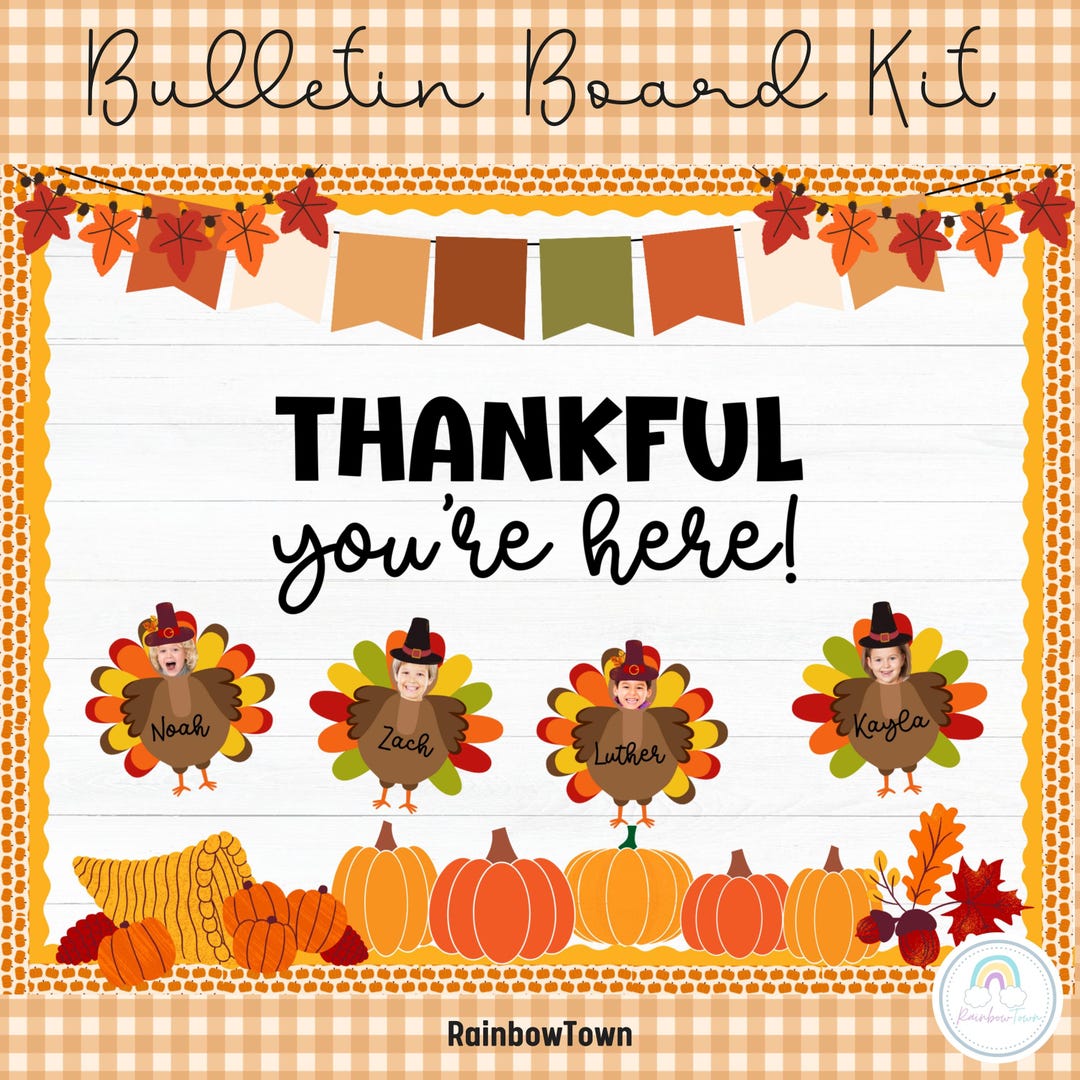 Thanksgiving Bulletin Board Kit Little Turkey Classroom Decorations ...