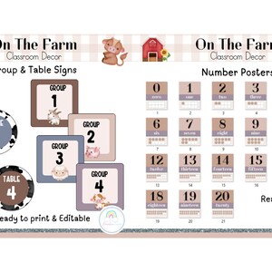 Farm Animal Classroom Decor Bundle Printable & Editable - Etsy
