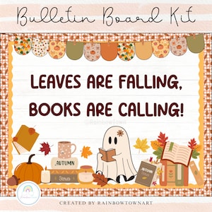 Fall Bulletin Board Kit | Reading Corner Decorations | Fall Boho ...
