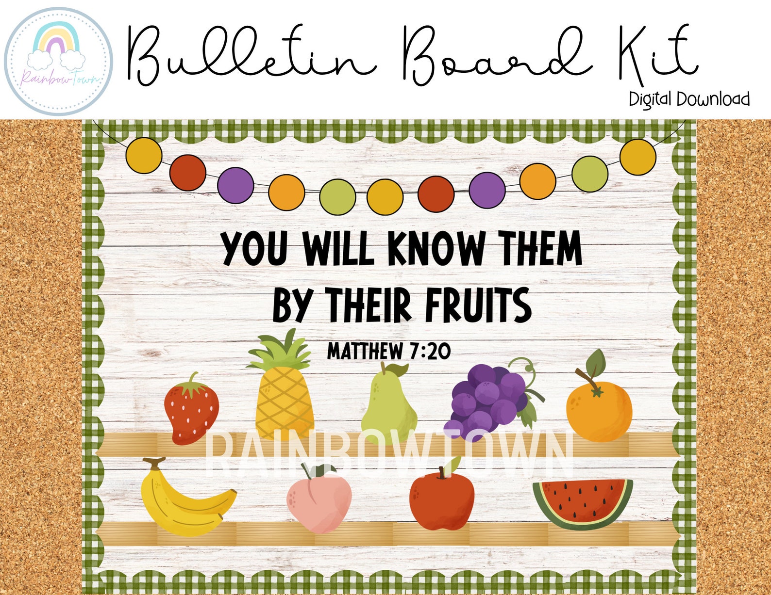 Fruits of the Spirit Bulletin Board Christian Church Bulletin Board Kit ...