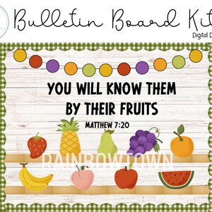 Fruits of the Spirit Bulletin Board Christian Classroom Decor Printable ...