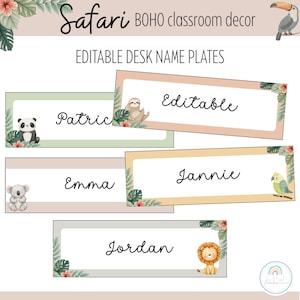 Safari Classroom Decor Bundle Boho Jungle Theme Decorations Printable ...