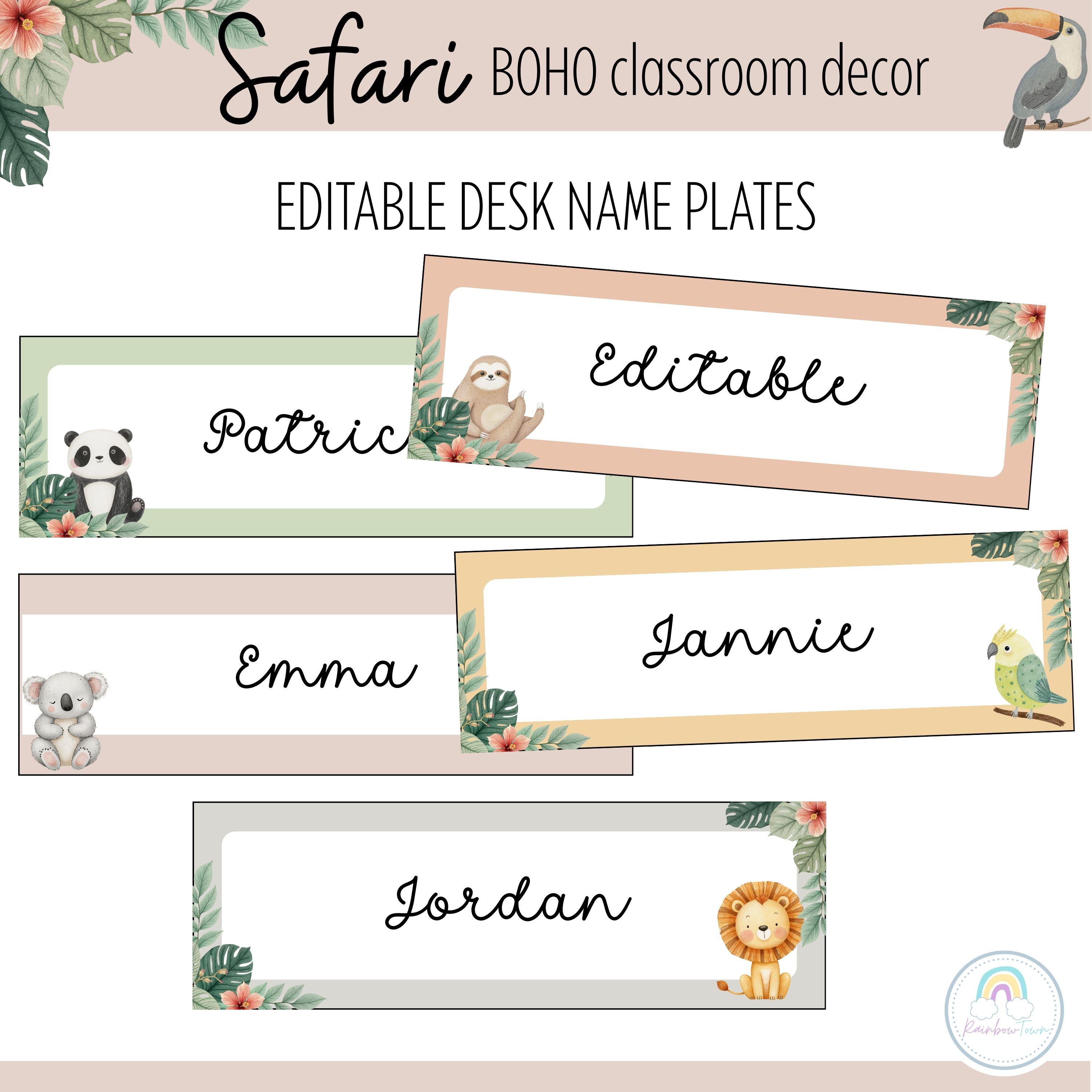 Safari Classroom Decor Bundle Boho Jungle Theme Decorations Printable ...