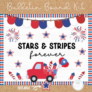 4th of July Bulletin Board Summer Bulletin Board Kit Patriotic ...