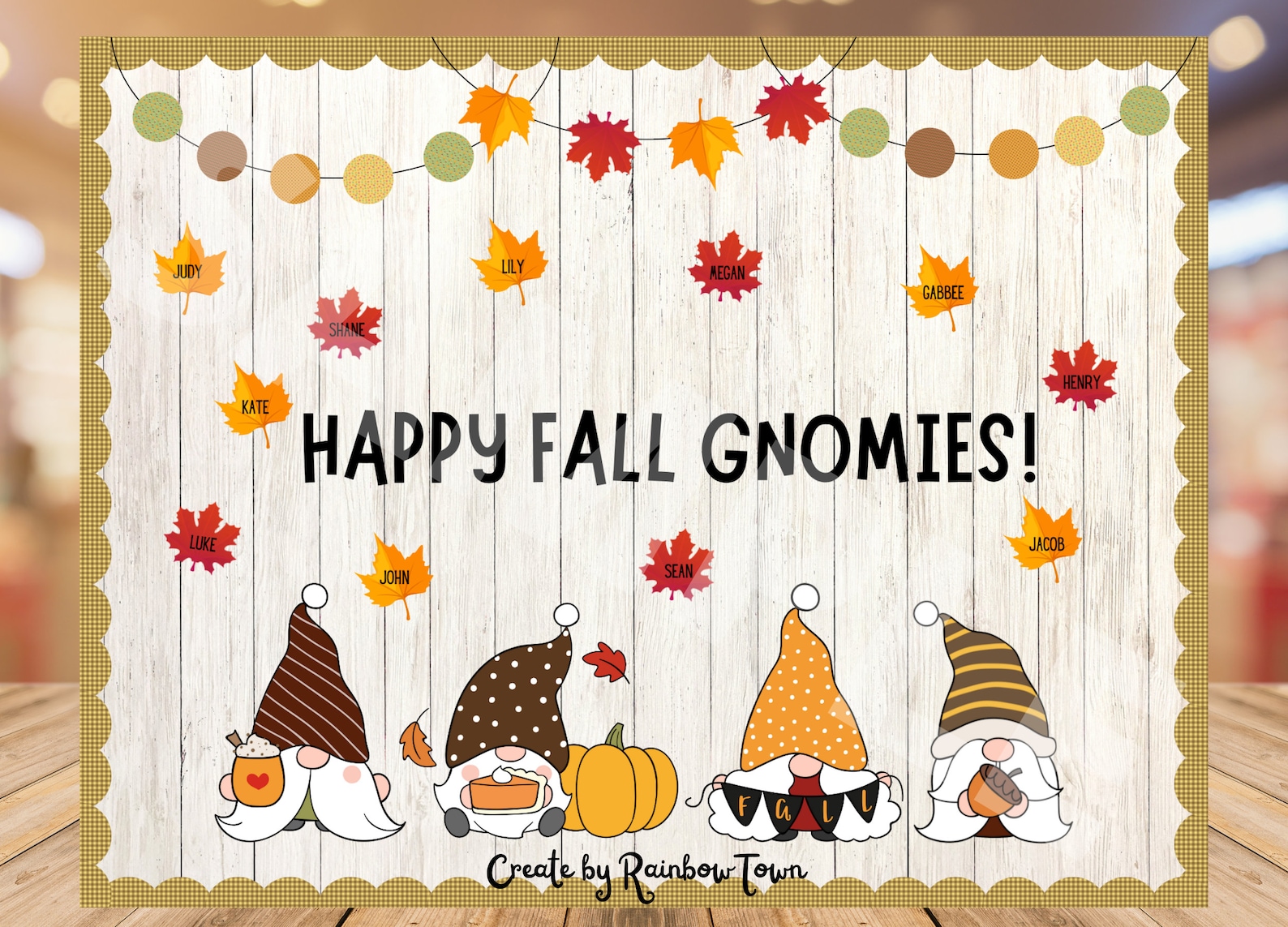 Gnome Leaves Fall Bulletin Board Kit Classroom Door Decor Printable - Etsy