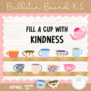 Kindness Matters Positivitea Bulletin Board Kit for Counseling Offices ...
