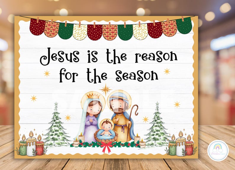 Christmas Bulletin Board Kit | Nativity Scene Classroom Decor ...