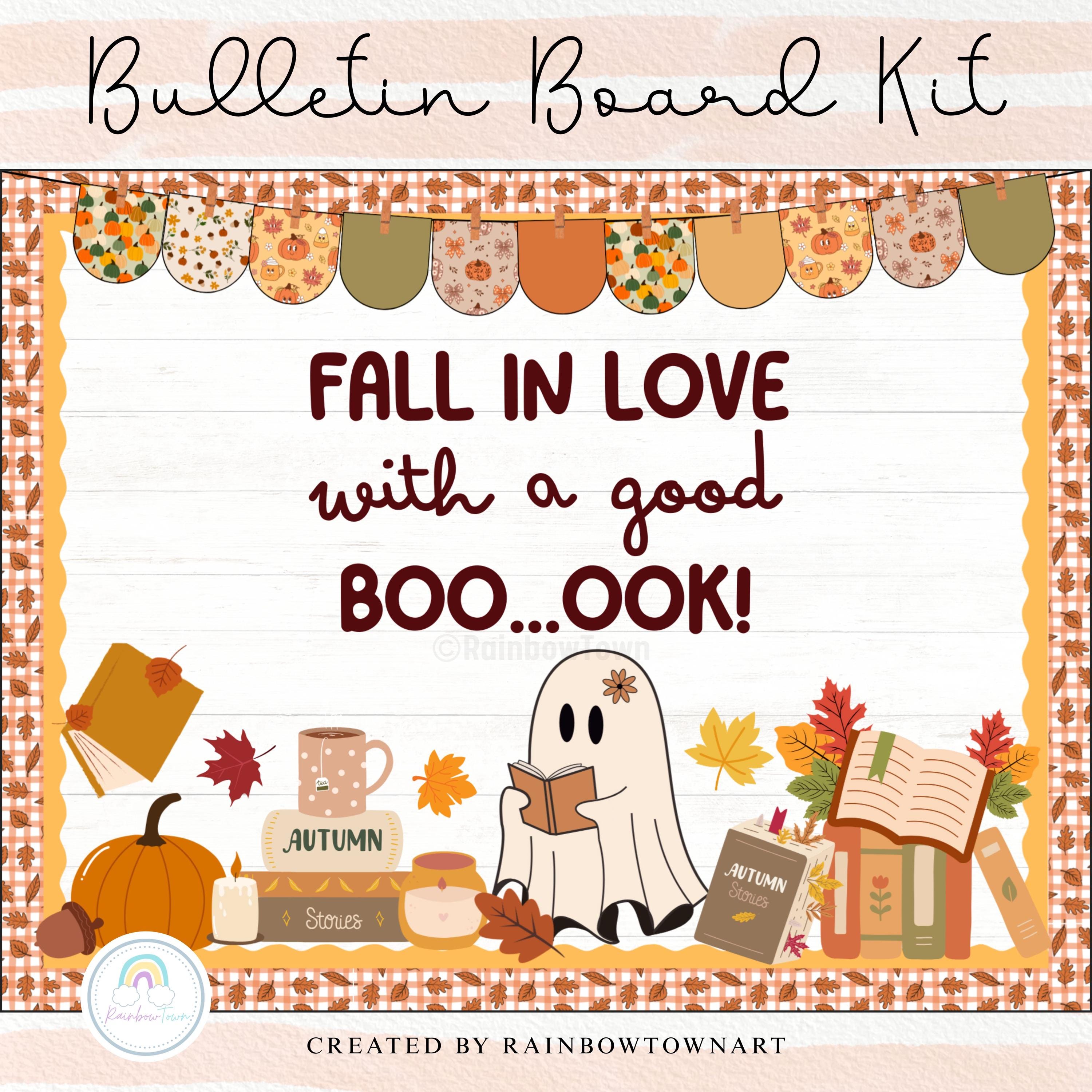 Fall Bulletin Board Kit | Reading Corner Decorations | Fall Boho ...